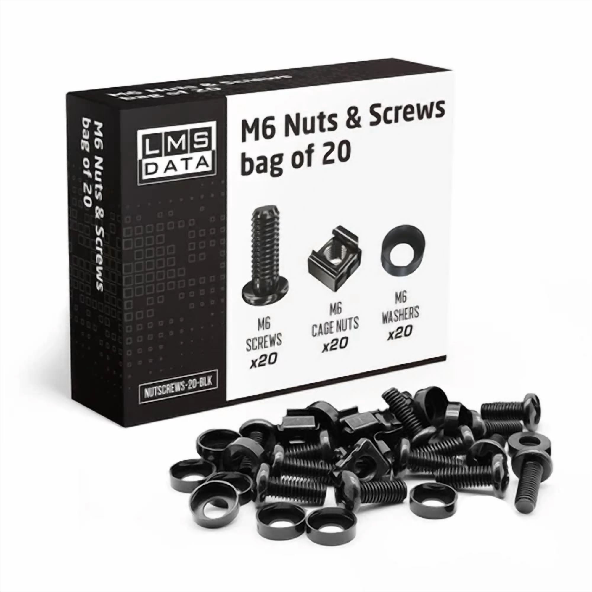 Black M6 Cage Nuts & Screws For Rack Mount Equipment Server 19" And 10 ...