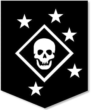 Black MARSOC Marine Raiders Skull and Stars Logo Sticker (Shield Corps ...