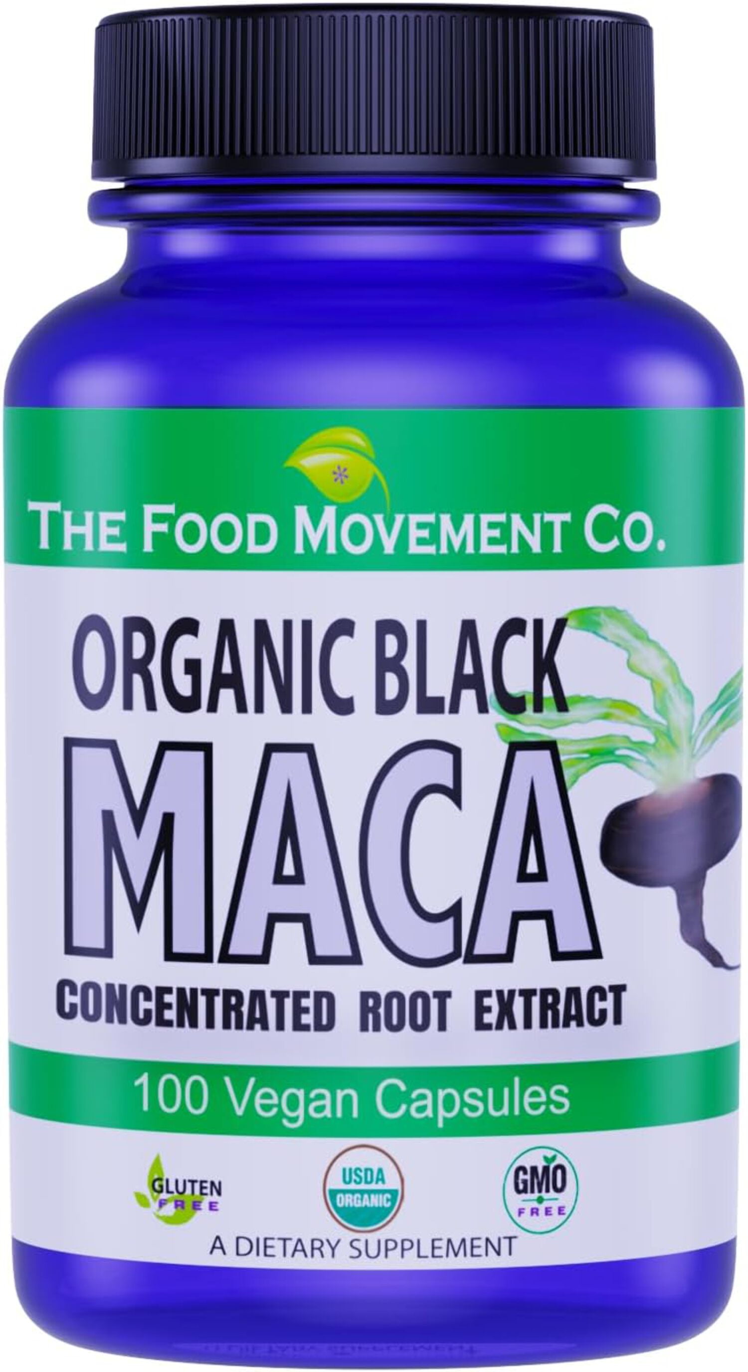 Black Maca 500mg 60 Capsules - Organic, Non-GMO, Vegan, Gluten Free ...