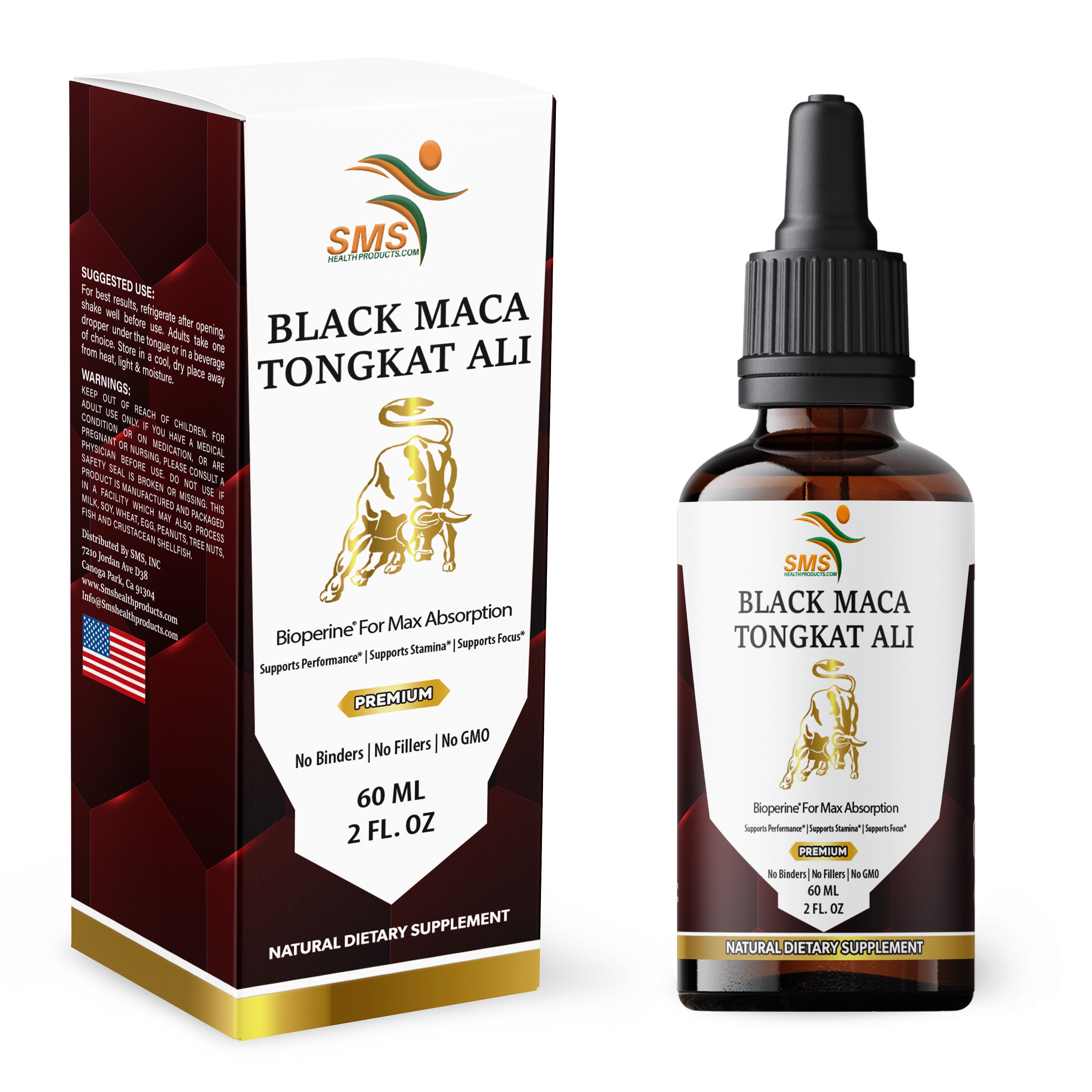 Black Maca, Tongkat Ali & Black Pepper - Premium Grade - Herbal Liquid ...