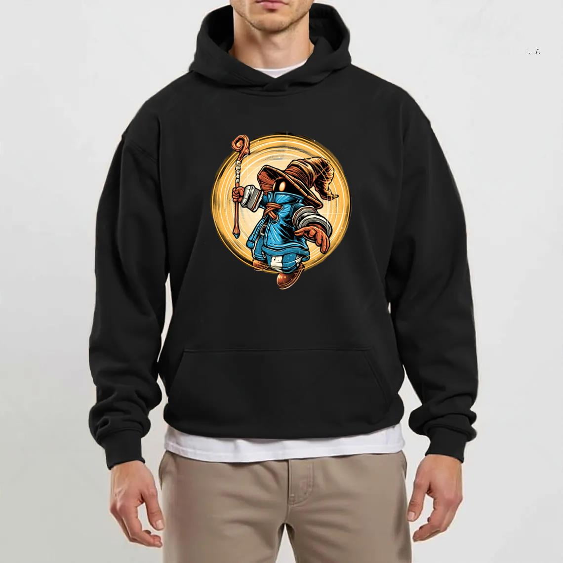 Black Mage T-Shirt Classic Wizard Fantasy with Magical Energy, for men ...