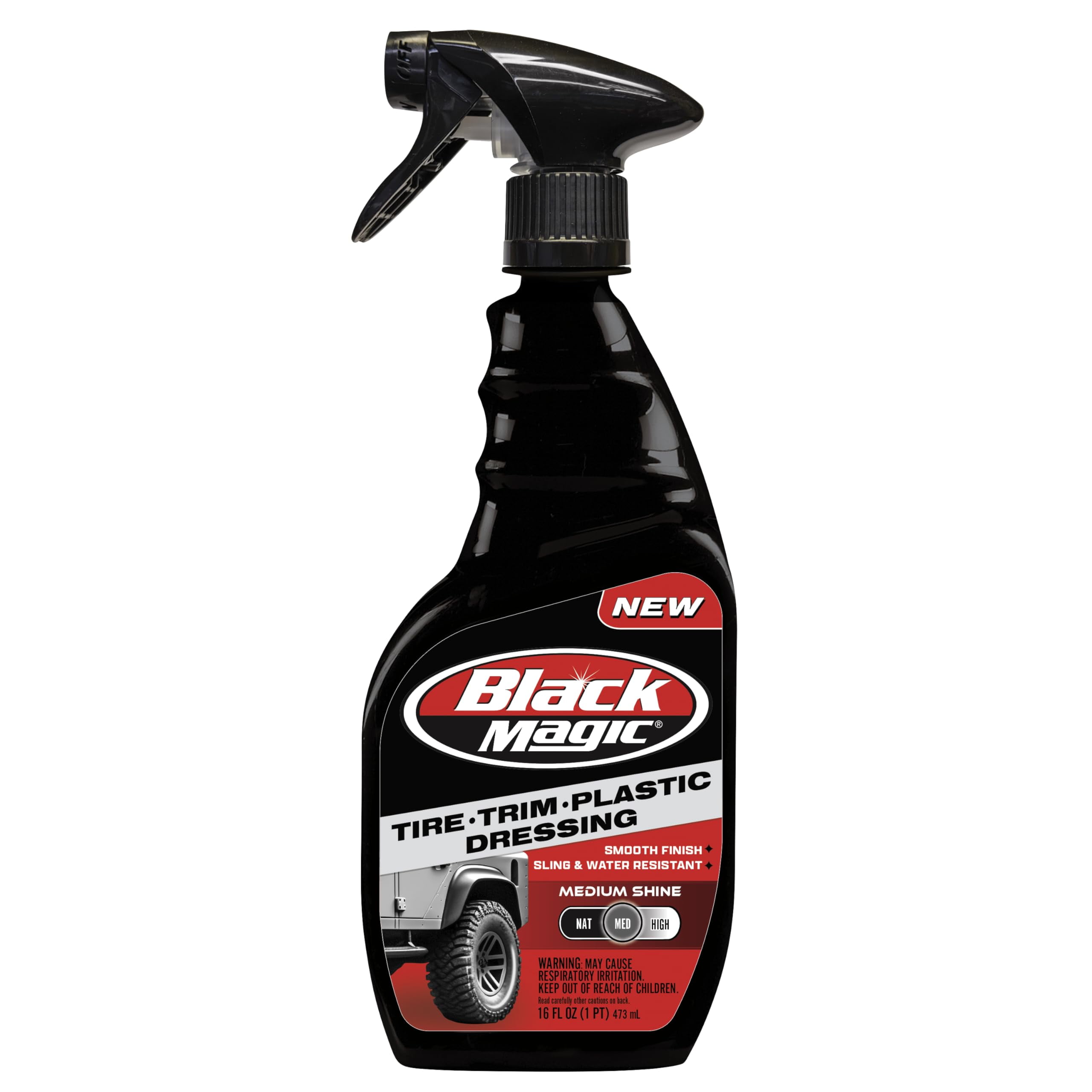 Black Magic 120230 Tire STF9 Trim Plastic Dressing, Medium Shine ...