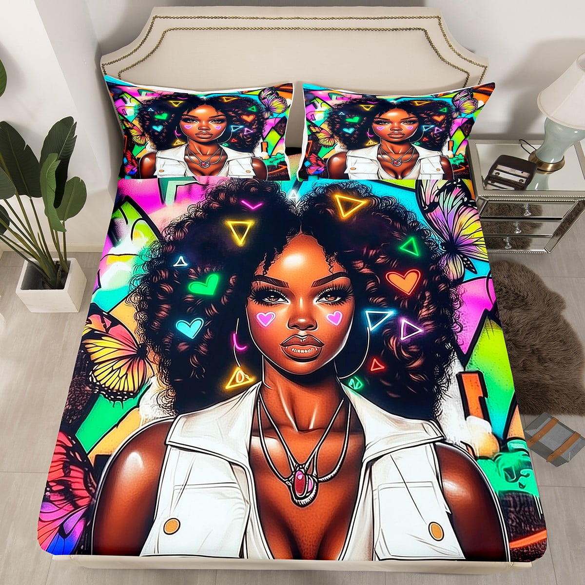 Black Magic Bed Sheets Queen Size,Black Fitted Sheet Black Princess ...