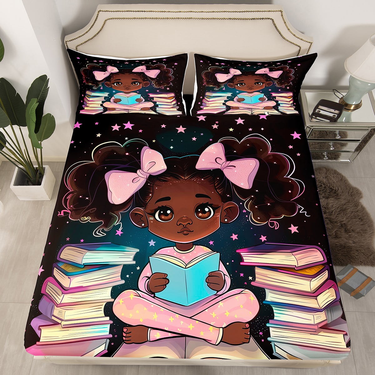 Black Magic Bed Sheets Queen Teens Black Fitted Sheet,American Bed Set ...