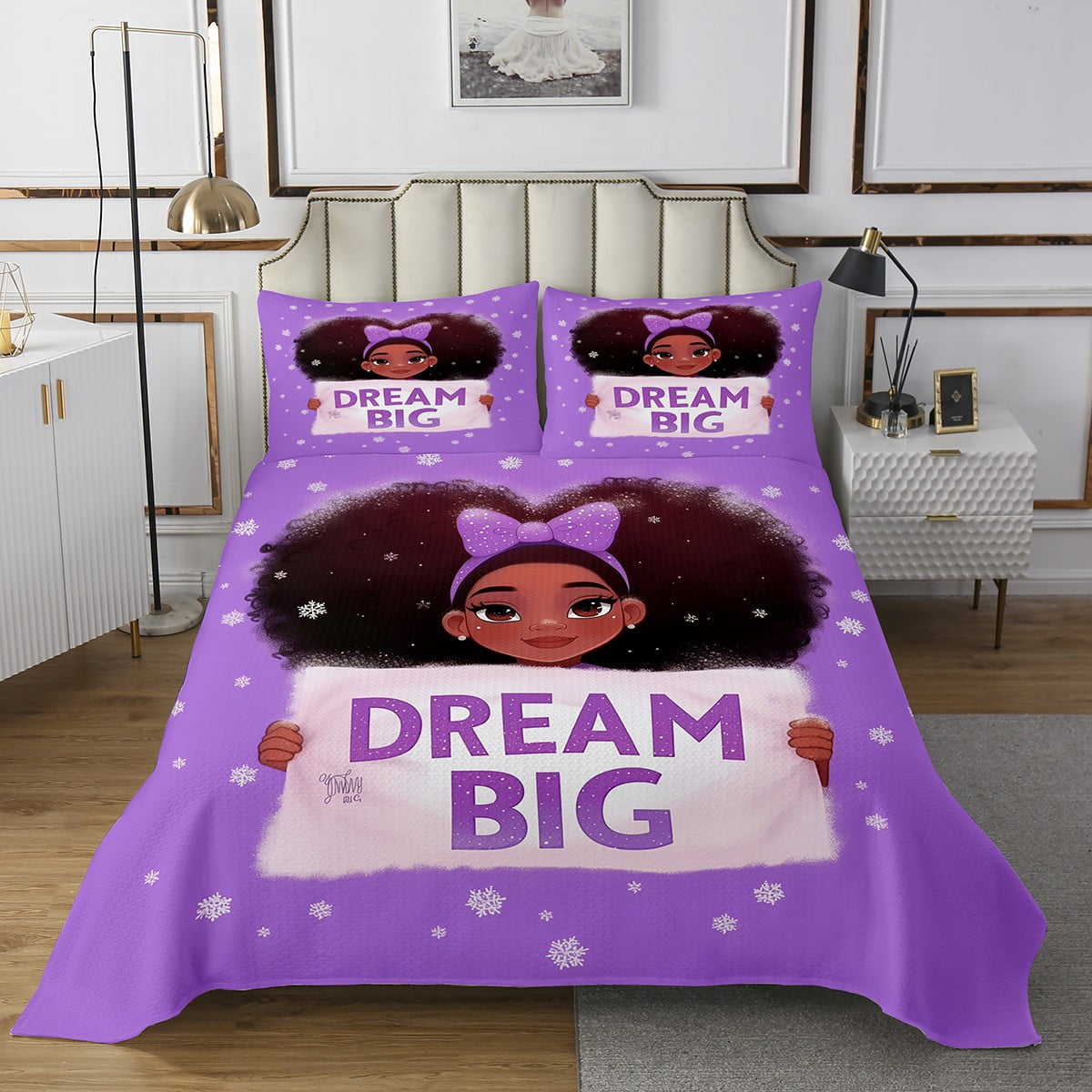 Black Magic Bedspread Afro Quilt Set Twin Size Christmas Decor Bed Set ...