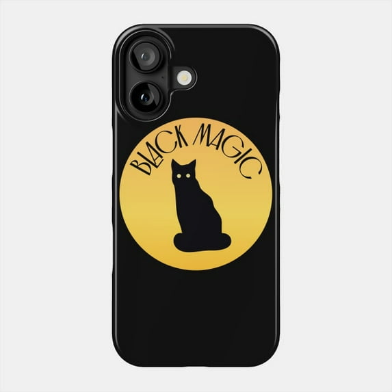 Black Magic Cat with Witch Hat Phone Case for Apple iPhone 11-17 Series ...