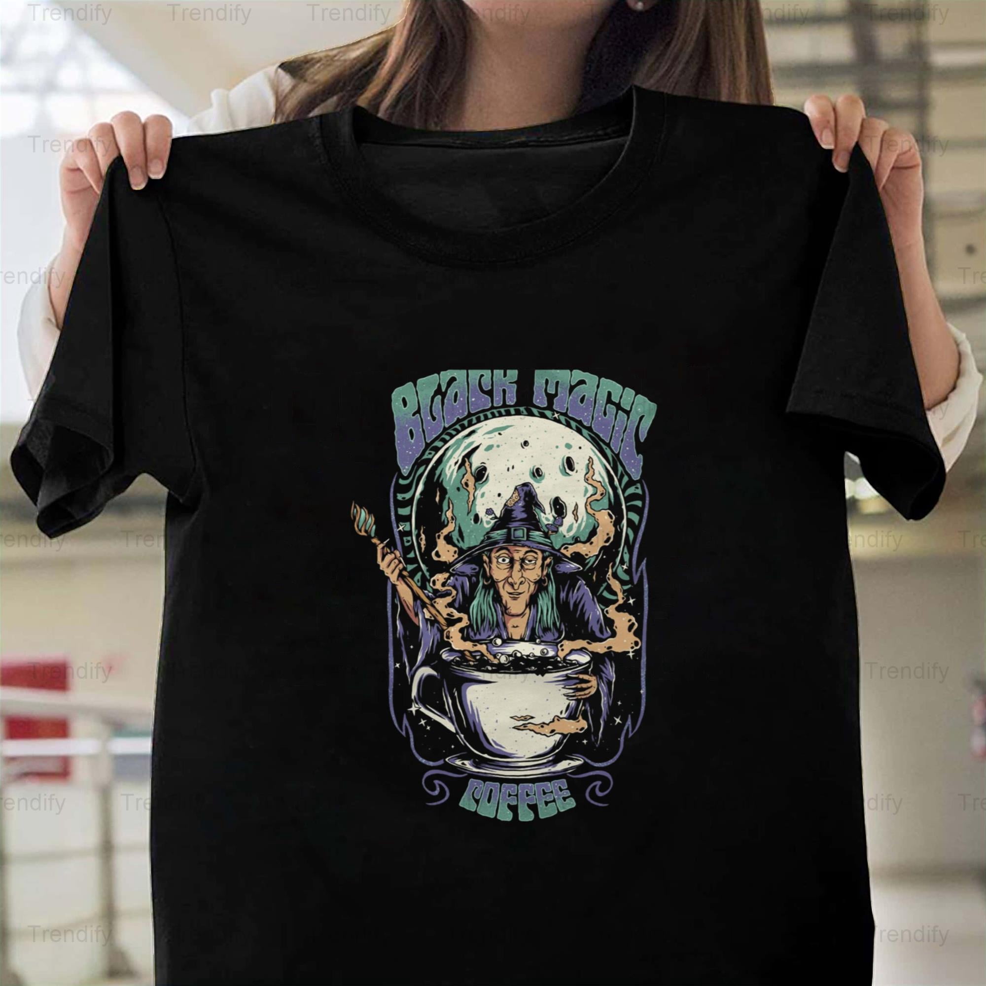 Black Magic Coffee Funny Witchy Caffeine Pun Humor Graphic Design Print ...