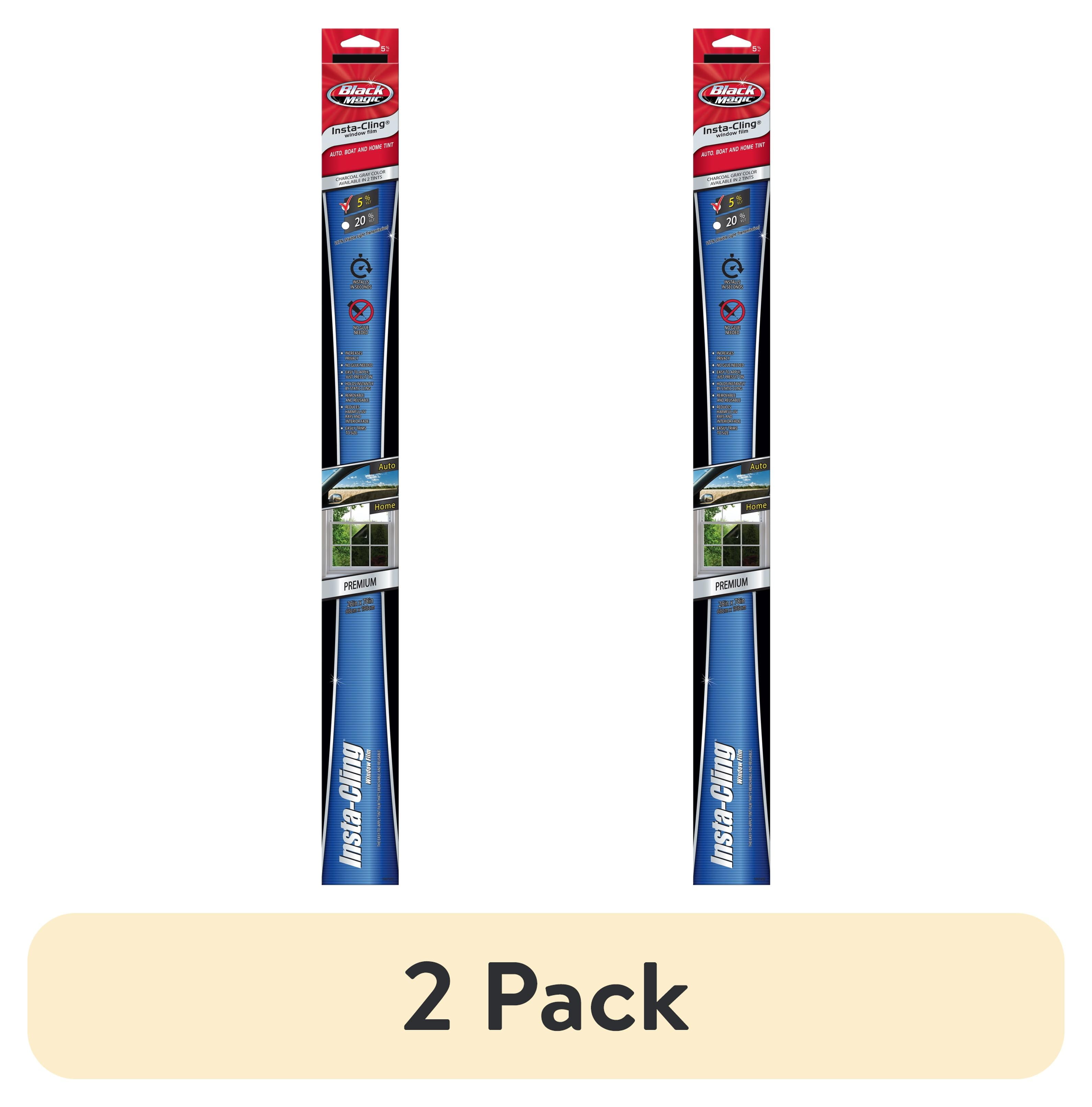 (2 pack) Black Magic Insta-Cling 5% VLT Tinted Car Window Privacy Film ...