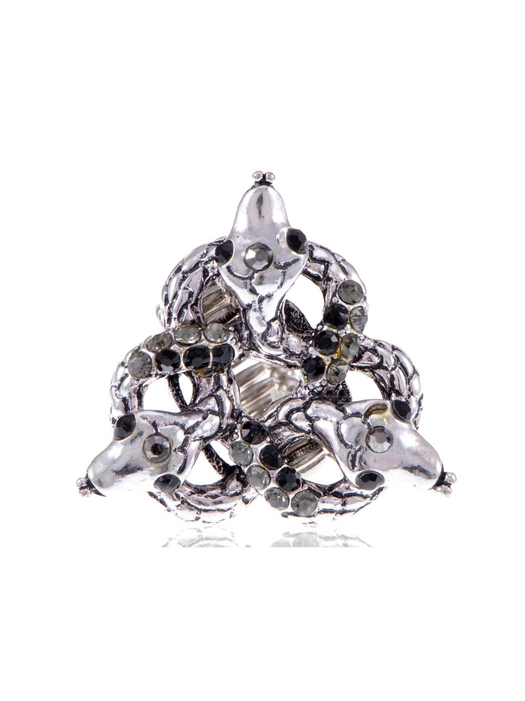 Black Magic Omen Triple Serpent Snake Knot Trinity Sign Crystal ...