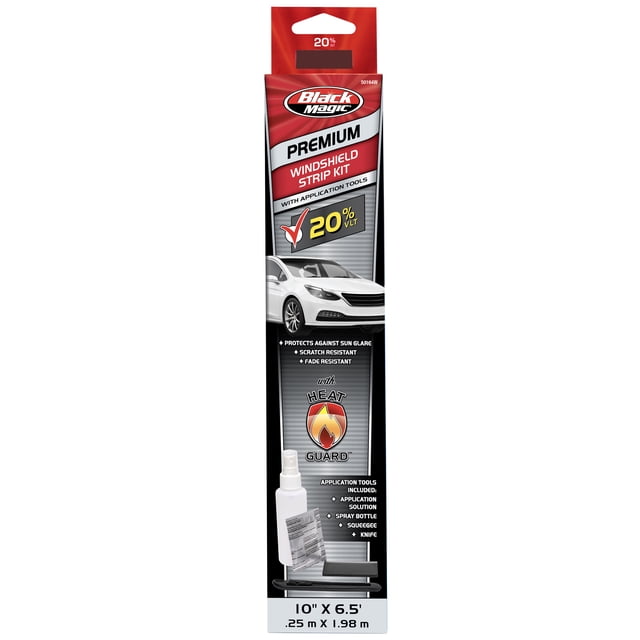 Black Magic Premium 20% VLT Windshield Glare Strip Kit - Walmart ...