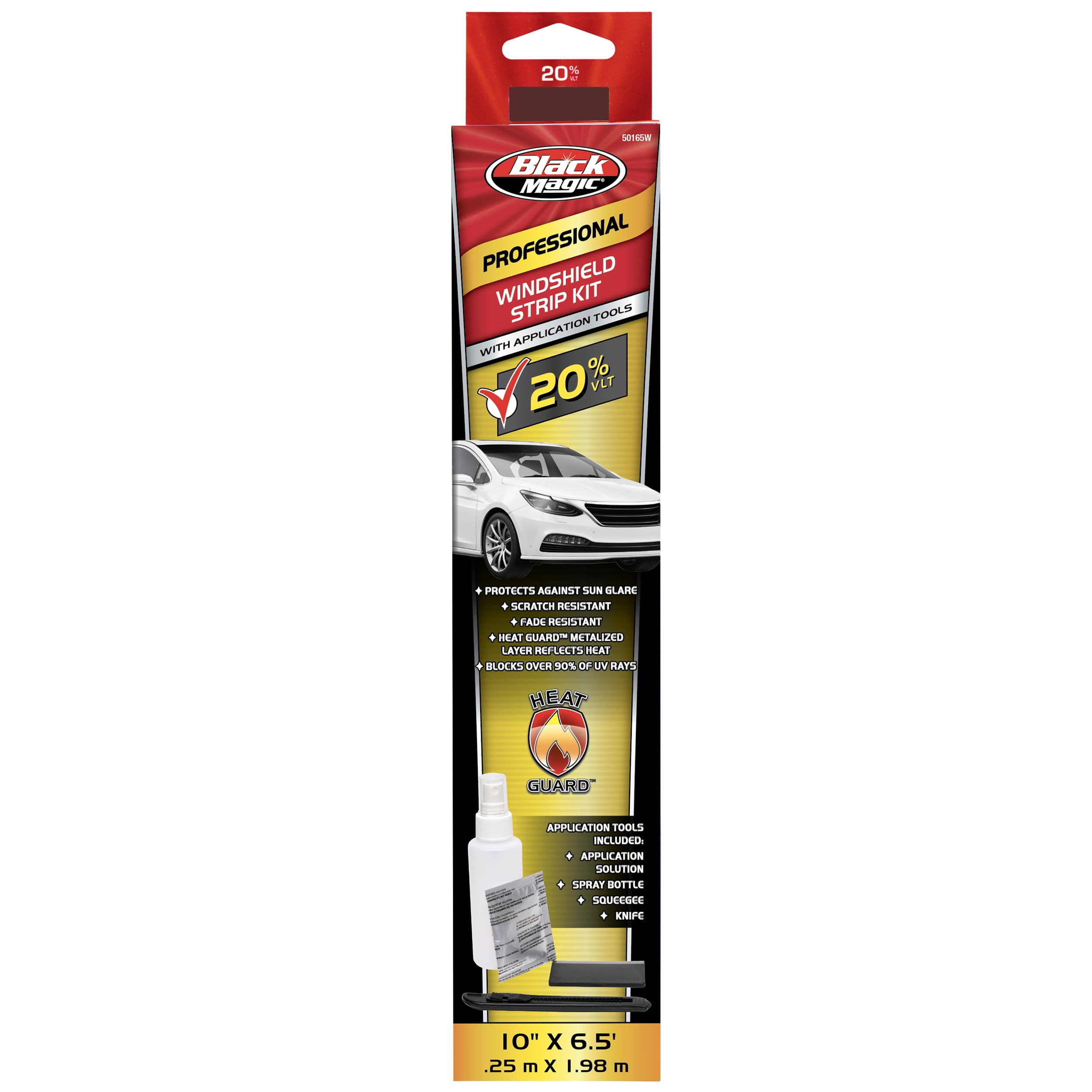 Black Magic Professional 20% VLT Windshield Glare Strip Kit - Walmart.com