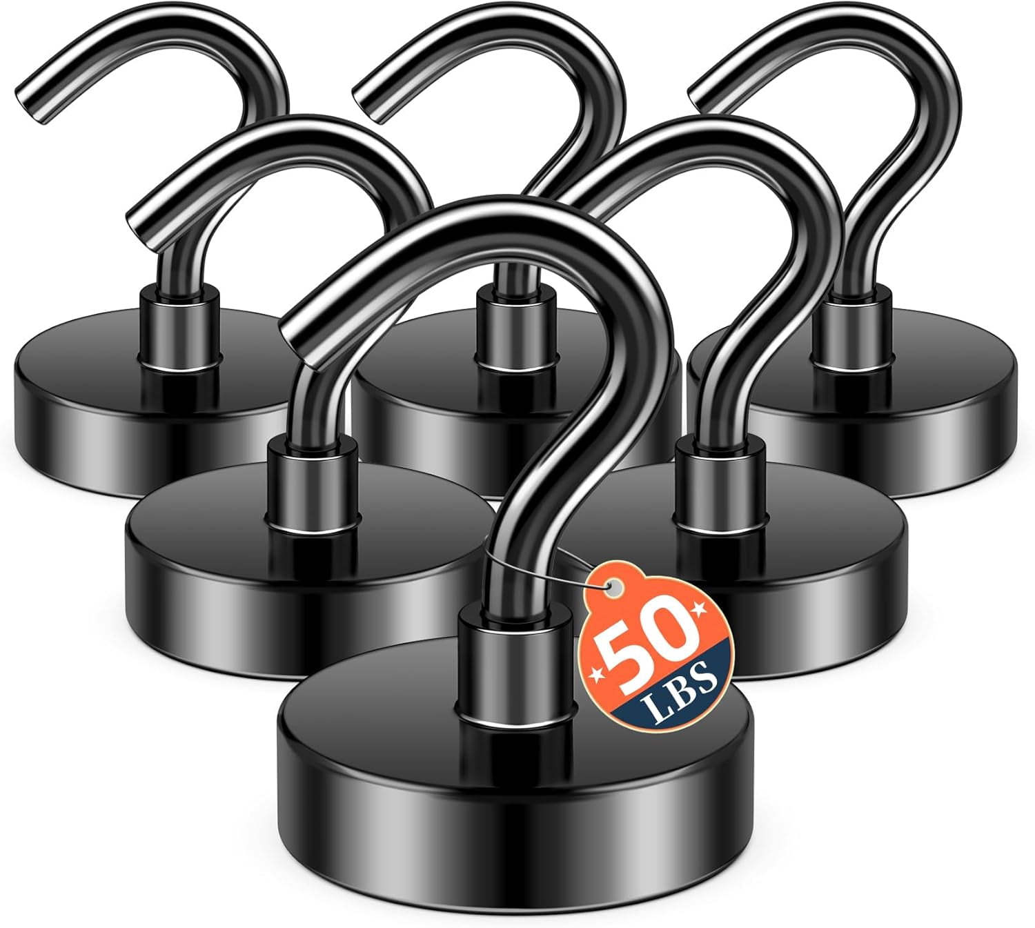 Black Magnetic Hooks, 50lbs Strong Magnetic Hooks for Hanging ...