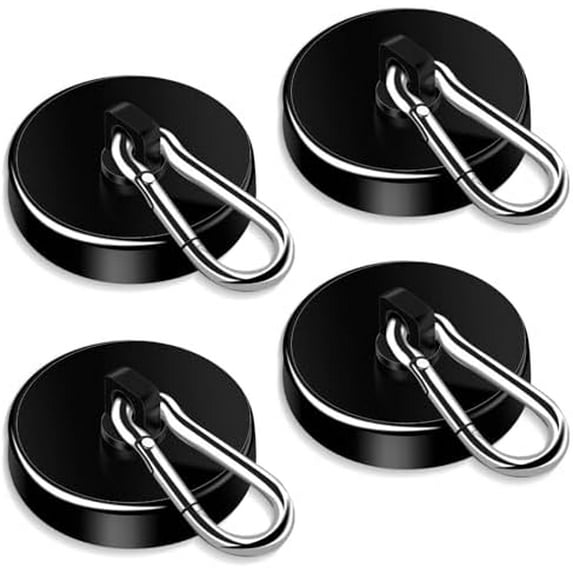 Black Magnetic Hooks, Strong Heavy Duty Neodymium Magnet Hook Magnetics ...