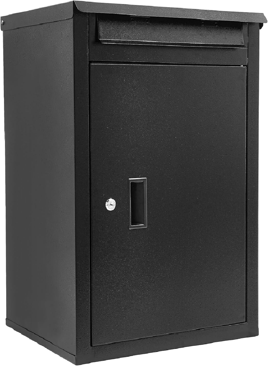 Black Mail Box Wall Mounted with Lock, 16.5"x13.8"x25.4" Heavy Duty ...