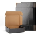 Black Mailer Boxes (Kraft Inside) 10 x 10 x 2" - 25 Pack Black Corrugated Boxes Corrugated ...