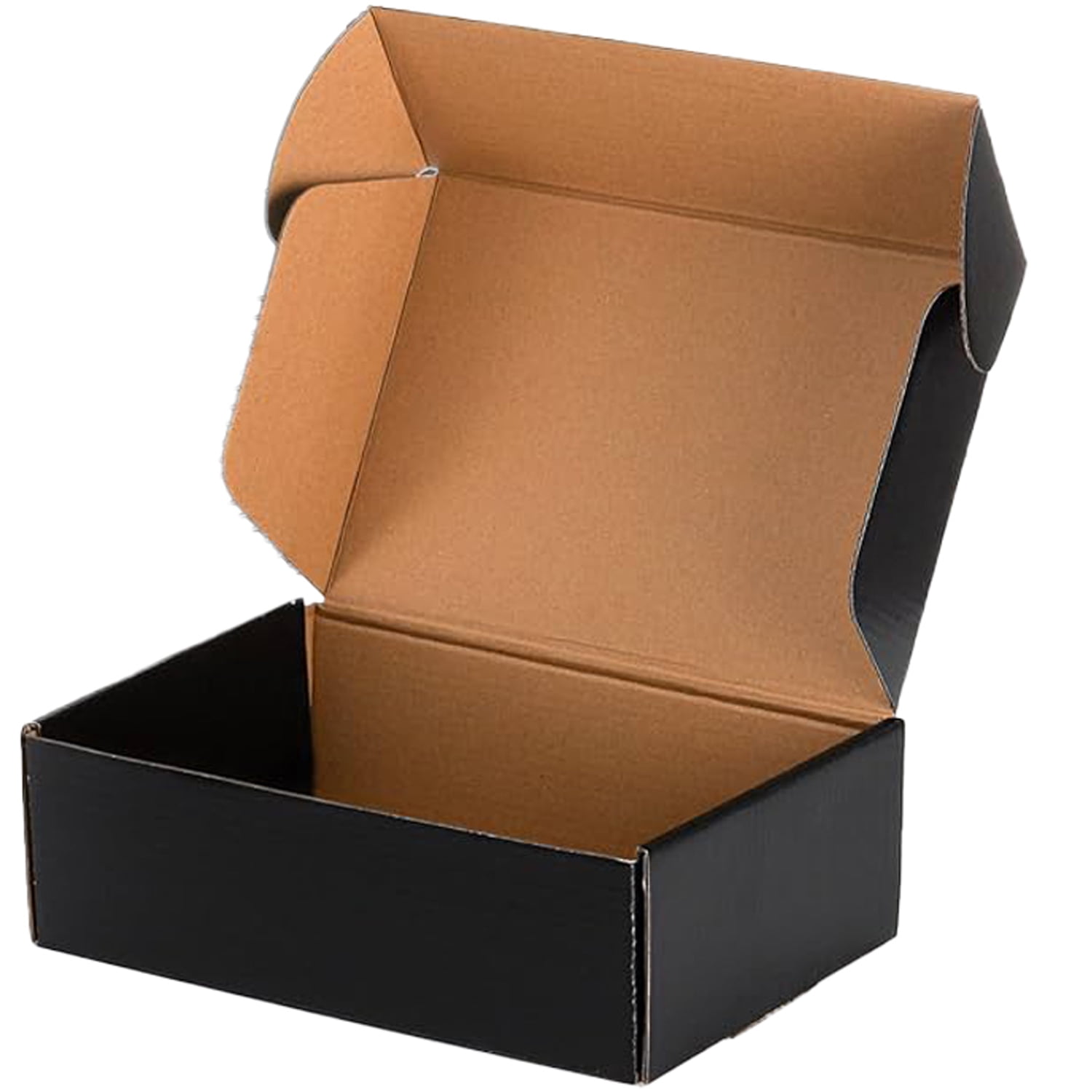 Black Mailer Boxes (Kraft Inside) 14 x 3¾ x 2¾" - 25 Pack Black ...