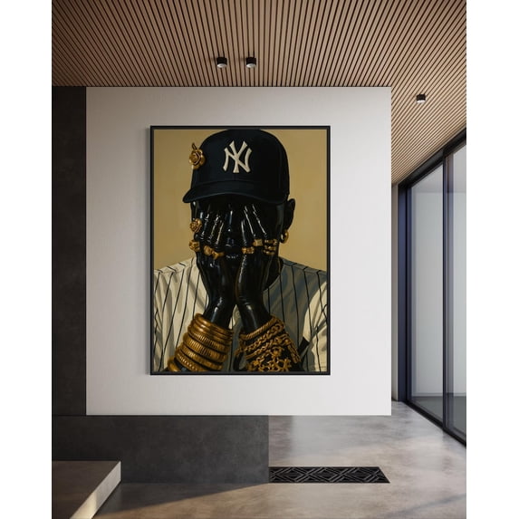 Black Male Art, Black Man Wall Art, NY Yankees Poster, Black Girl Wall ...