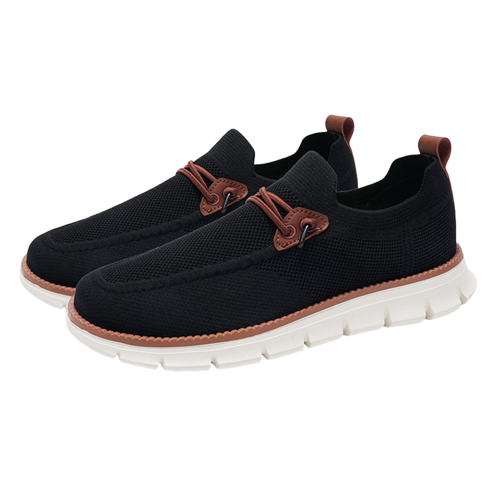 Black Male Casual Footwear With Ventilated Mesh And Cushioned Base For ...