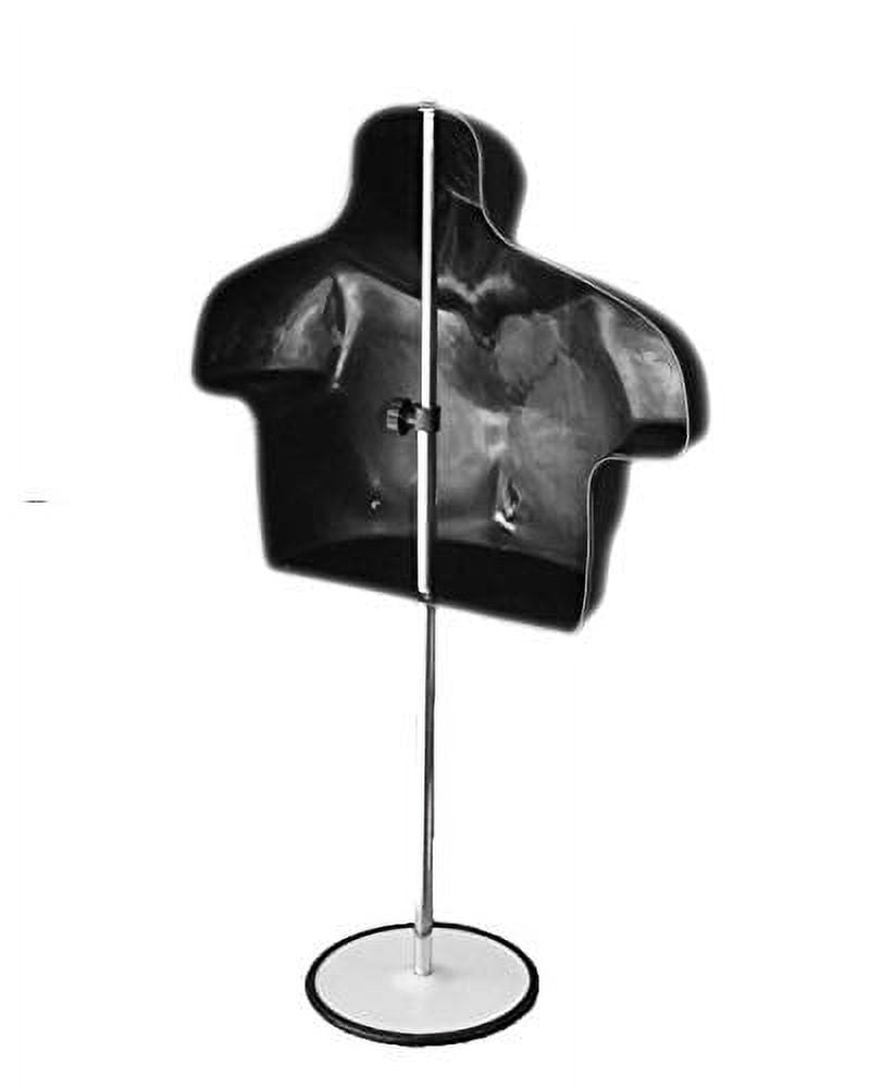 Black Male Mannequin Chest Long Hollow Back Body Torso Set w/ Metal ...