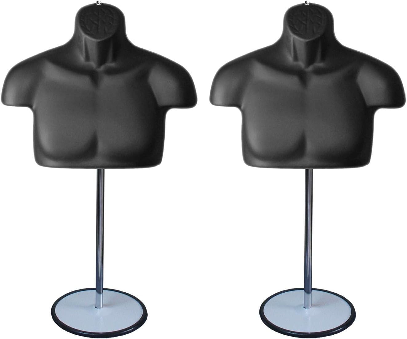 Black Male Mannequin Chest Long Hollow Back Body Torso Set w/ Metal ...