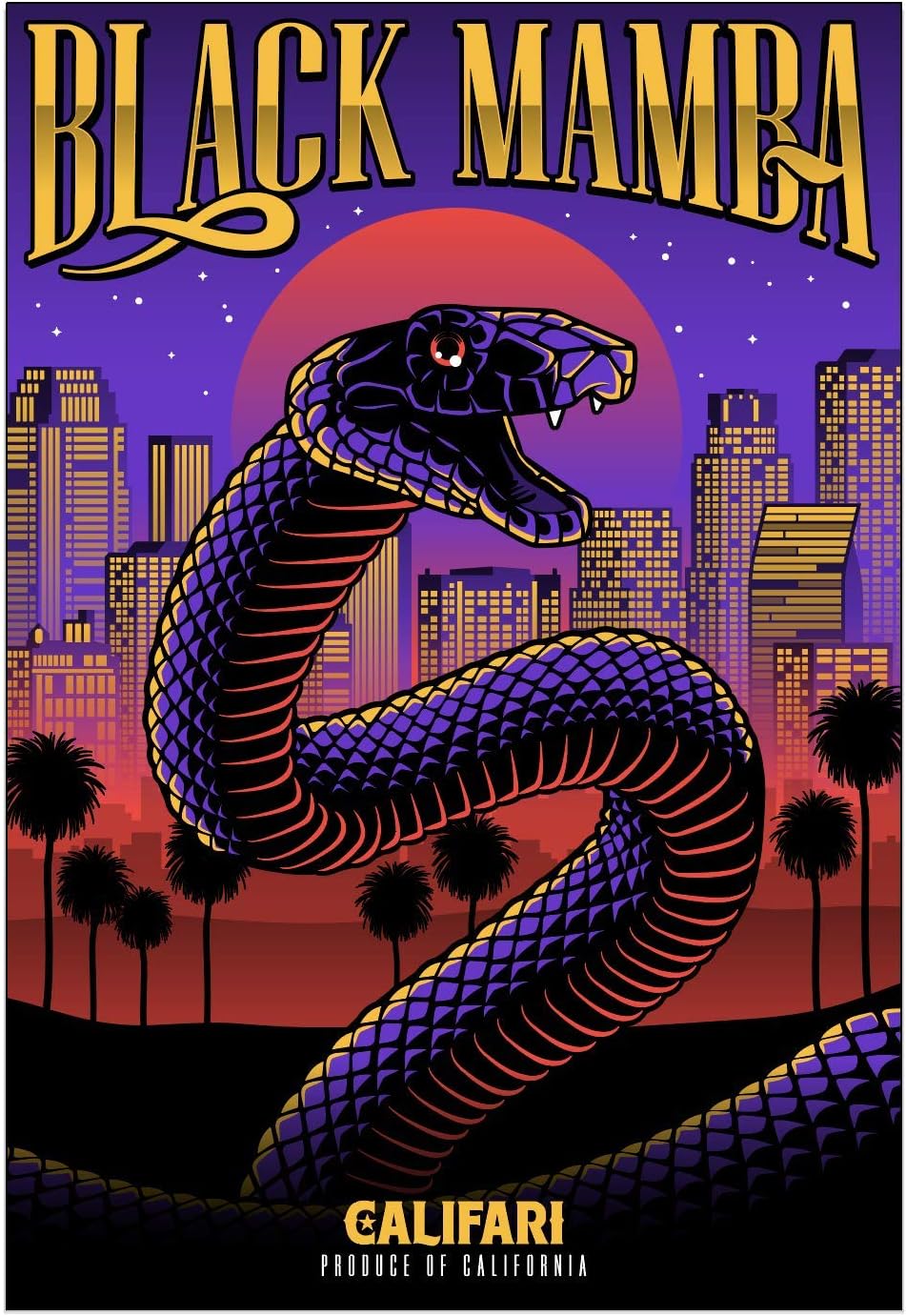 Black Mamba Vivid Strain Wall Art Poster - Weed Decor Posters for a ...