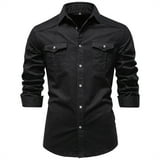 Black Man Long Sleeve Jacket Outfits for Mens Turtle Neck Spandex Denim ...