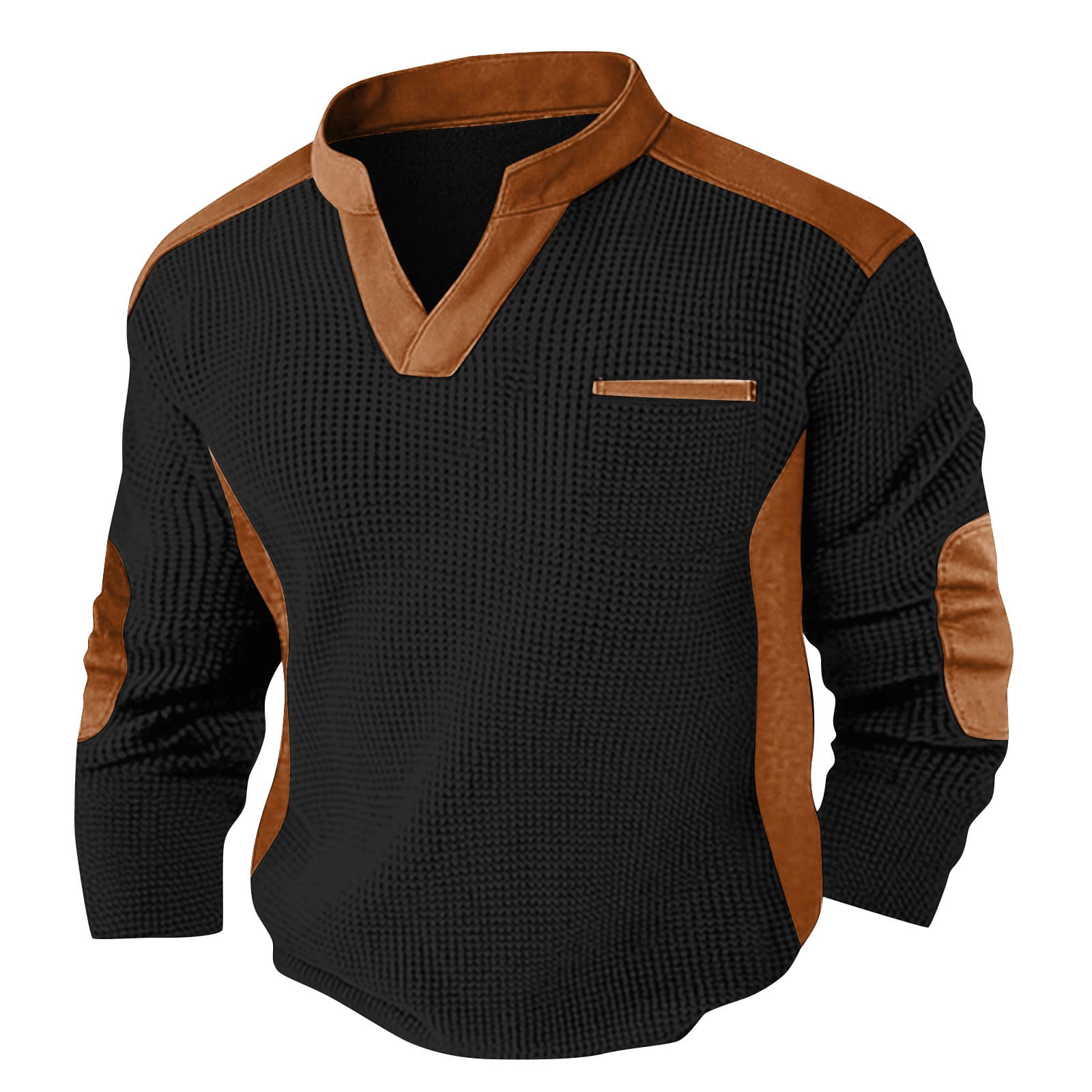 Black Man Lounge Long Sleeve Outfits Sweatshirts for Man V Neck Spandex ...