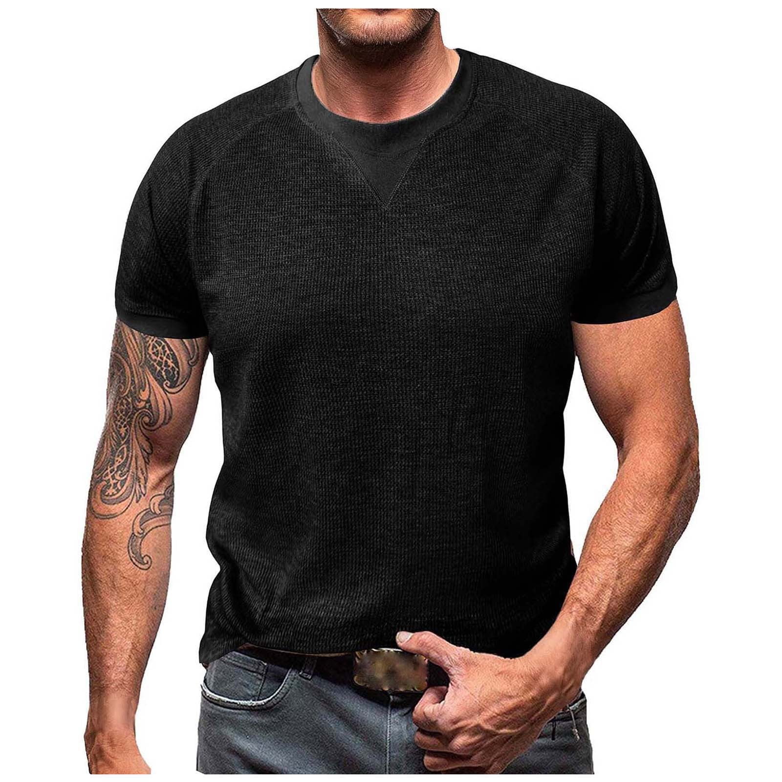 Black Man Short Sleeve T Shirts Tops Tee for Mens Boat Neck Track ...
