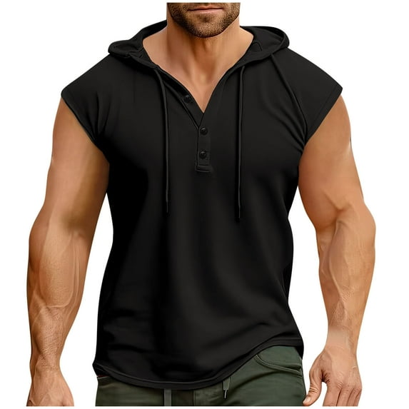 Black Man Sleeveless Vest Hoods Outfit for Man Brunch Fishnet Cami Tank ...