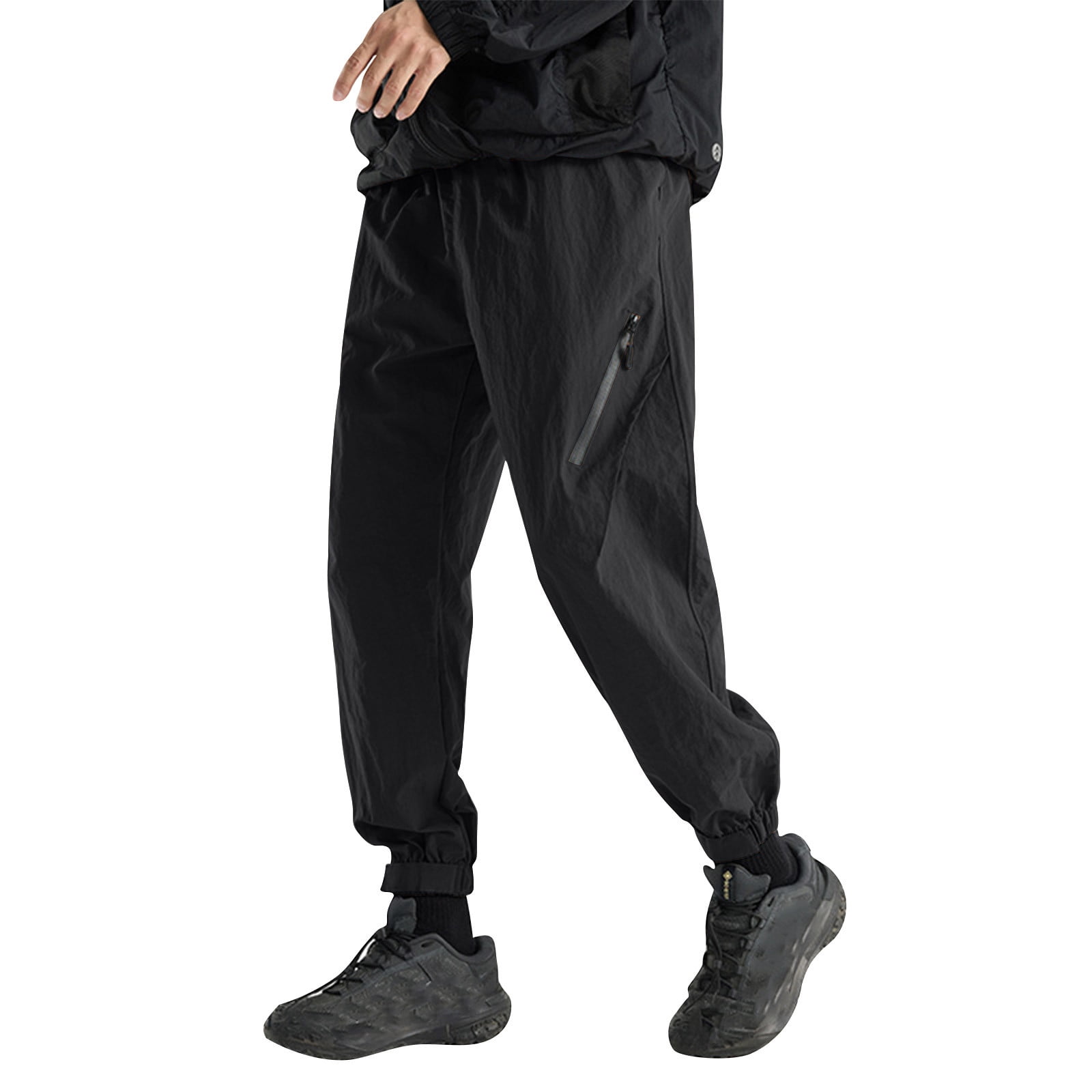 Black Man Trousers Pants for Man Spandex Brunch Ruched Paperbag ...