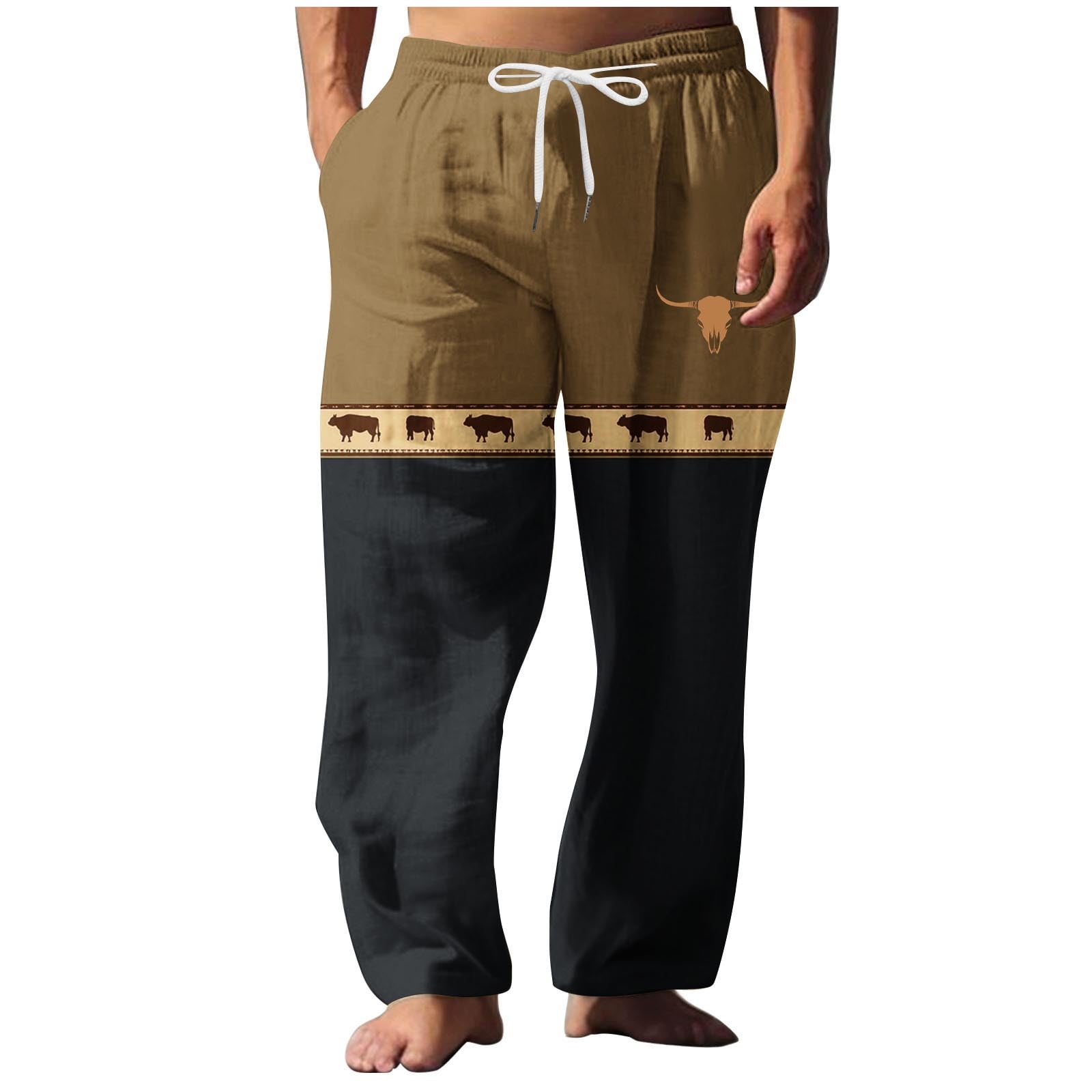 Black Man Trousers Pants Pajama Night Gowns for Mens Beach Lounge ...