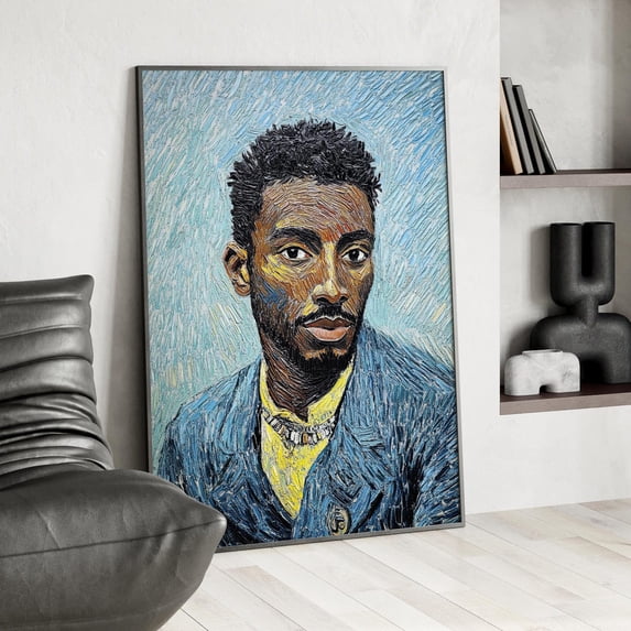 Black Man Van Gogh Style Self Portrait Van Gogh Portrait Remastered ...