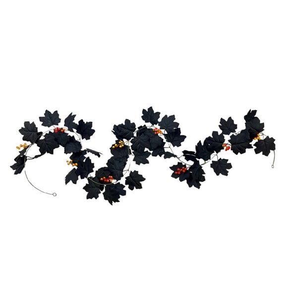 Black Maple Leaf String Lights 78.7In Battery Powered Halloween ...