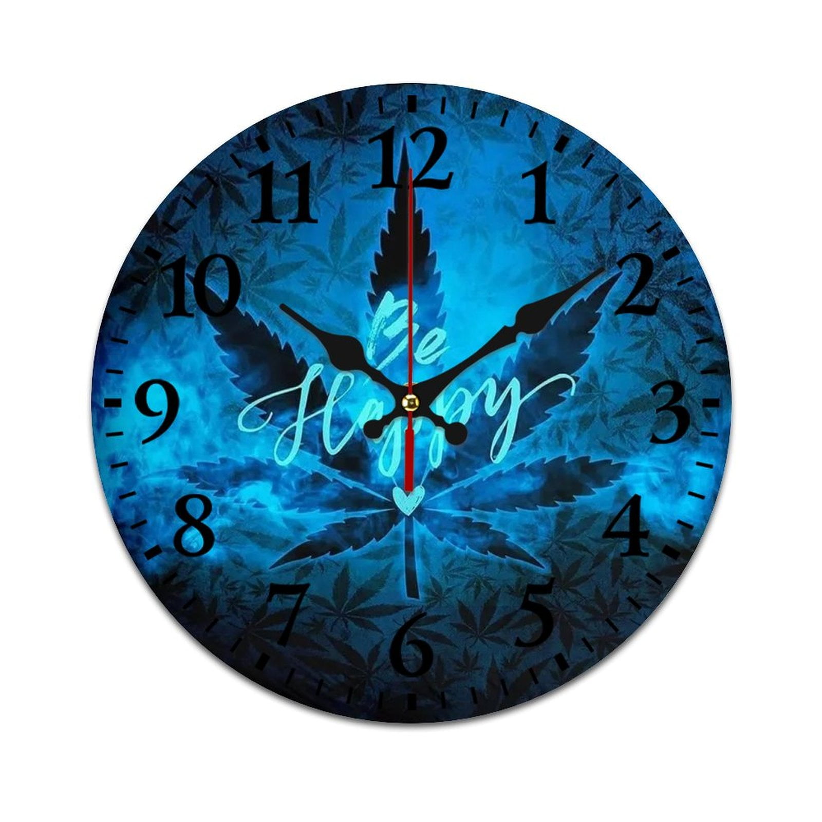 Black Maple Leaf Wall Clock Modern Design Clocks Wall Hanging Home ...