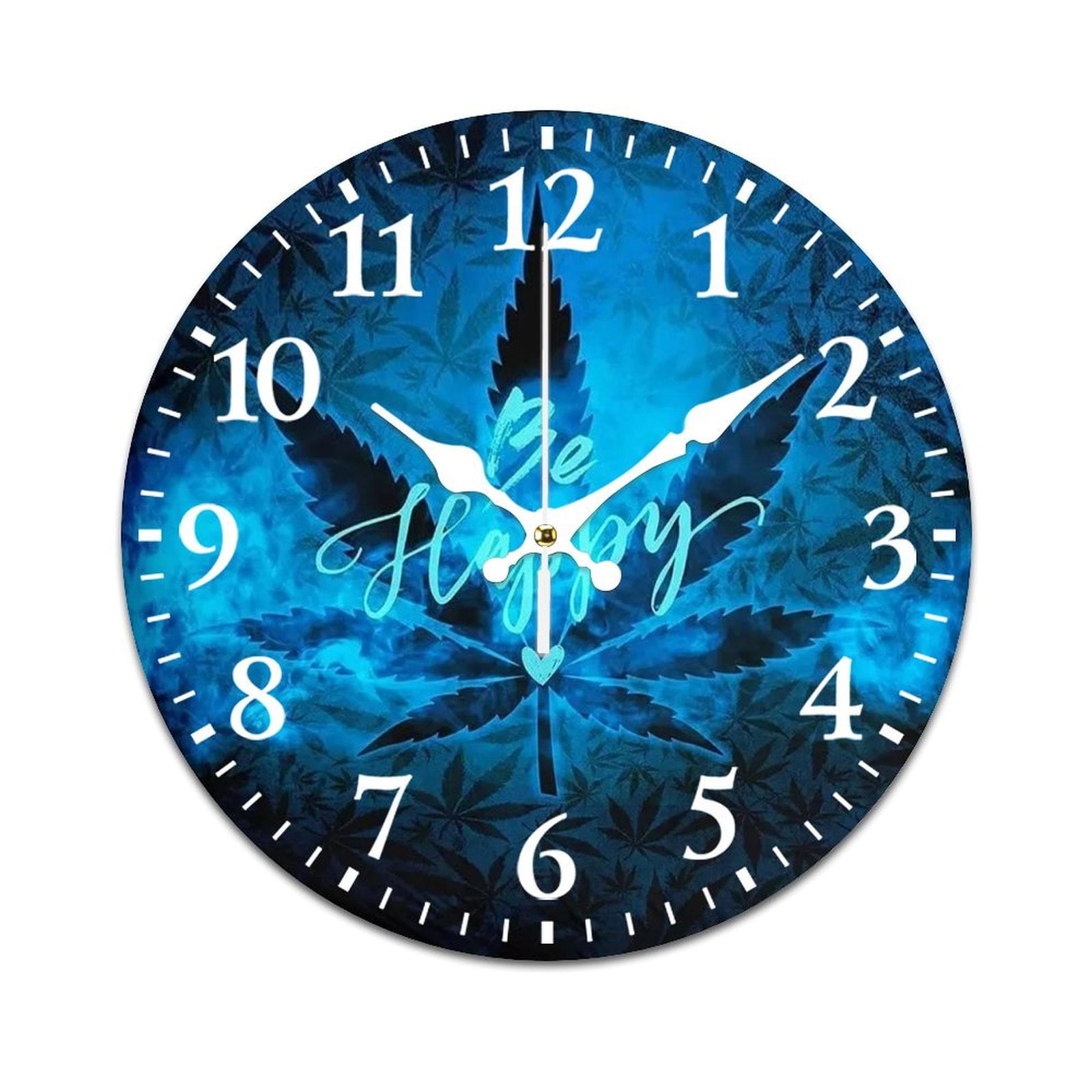 Black Maple Leaf Wall Clock Modern Design Clocks Wall Hanging Home Office School Clocks Round ...