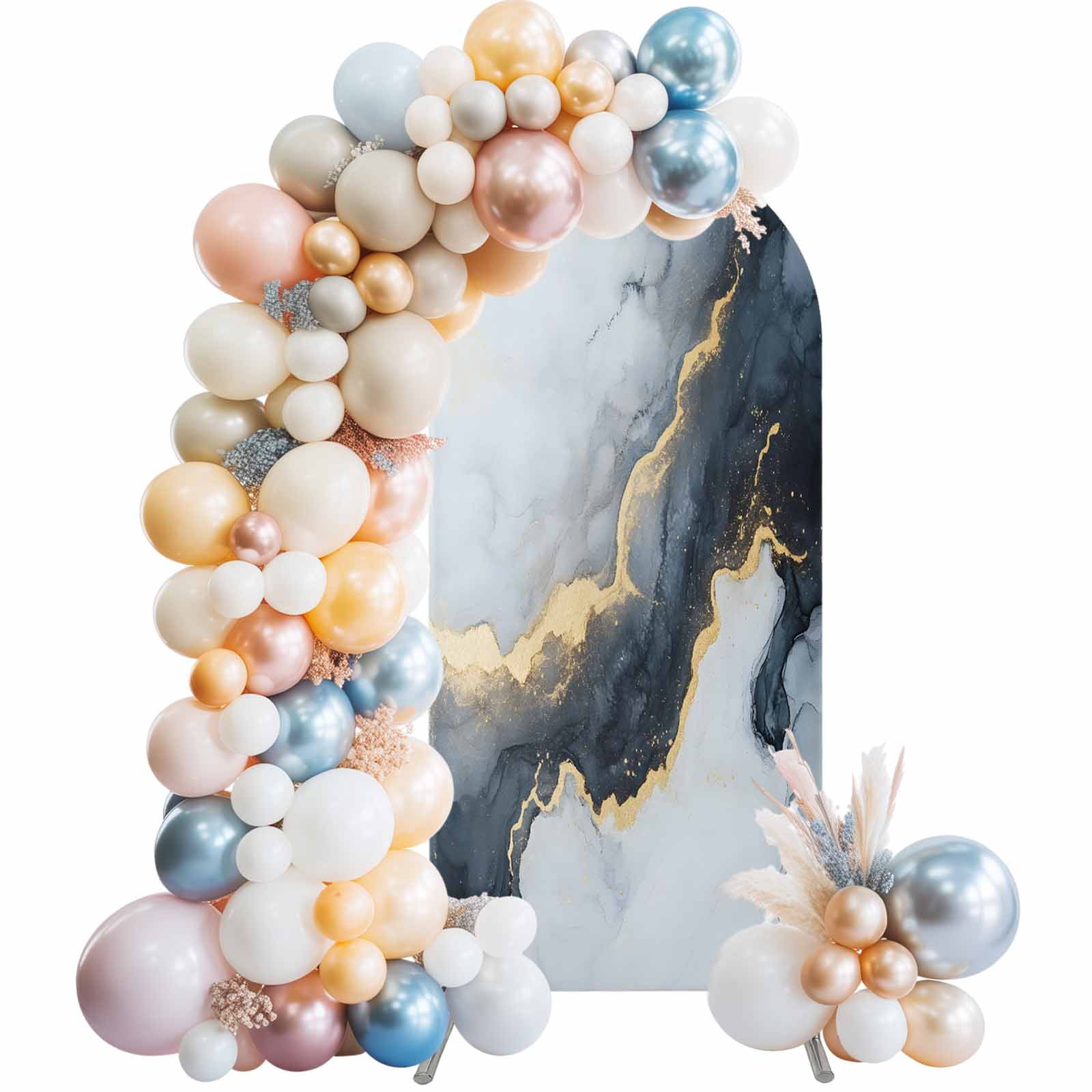 Black Marble Arch Backdrop Cover, Spandex Fitted Wedding Arch Cover ...