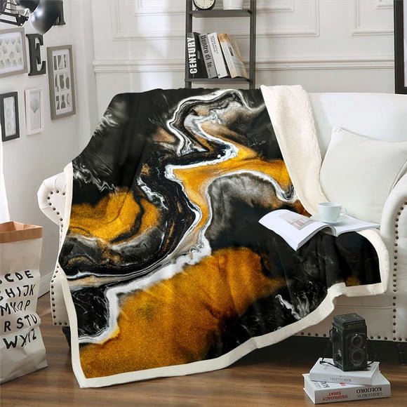 Gold Metallic Throw Blanket