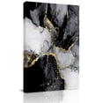 Black Marble Canvas Wall Art for Living Room, Vintage Abstract Gradient ...
