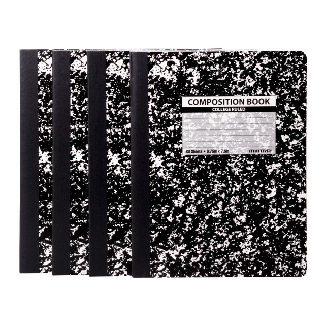 College Ruled Composition Notebooks, Black Marble, 4 Pack - Walmart.com
