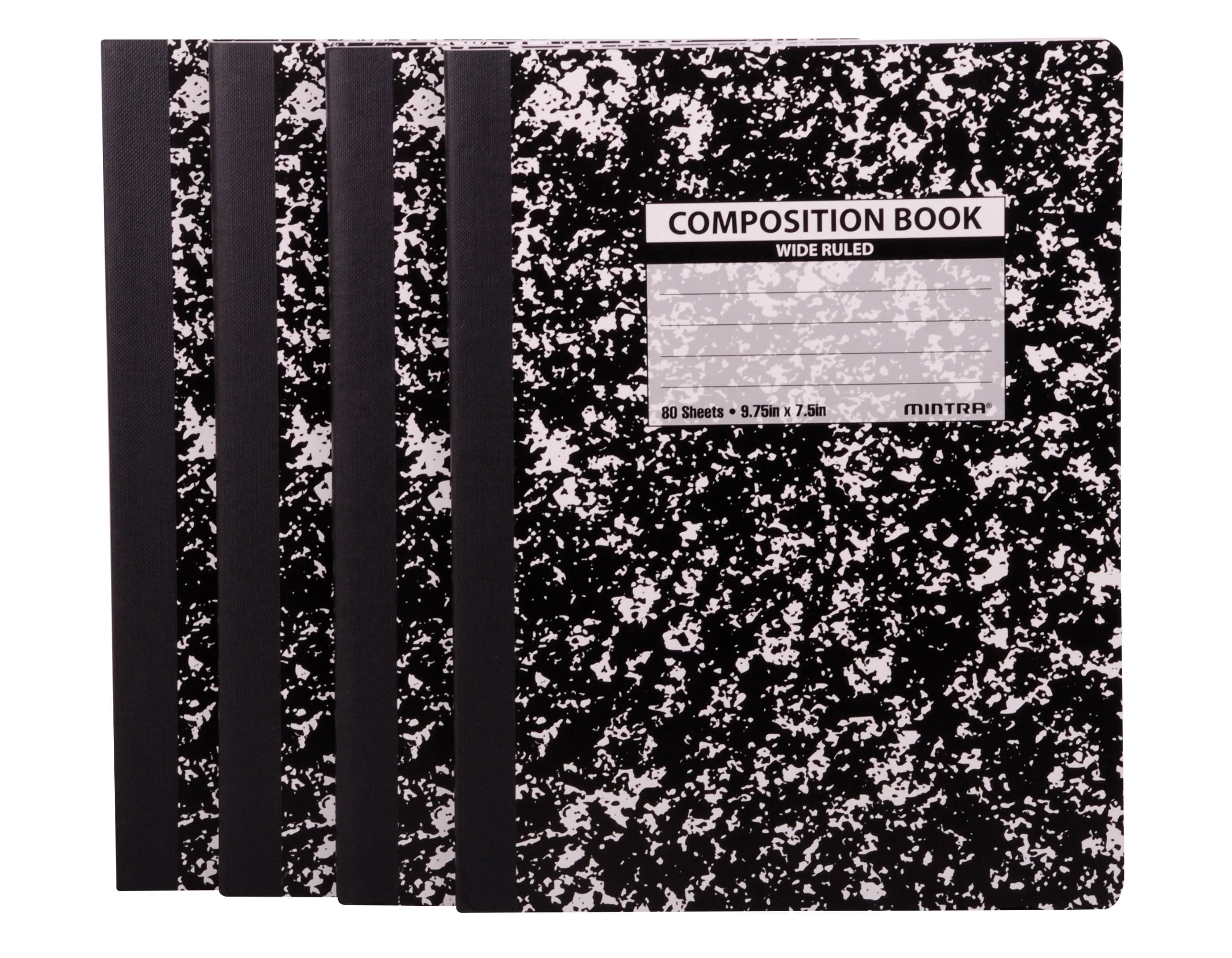 Black Marble Composition Books (Wide Ruled, 4 Pack) - Walmart.com