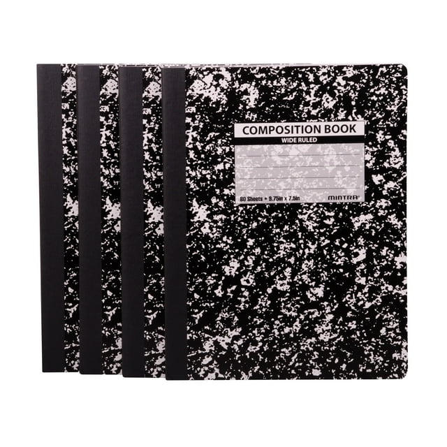 Black Marble Composition Books (Wide Ruled, 4 Pack) - Walmart.com