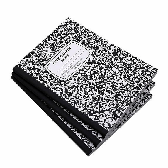 Black Marble Composition Notebook, Wide Ruled Paper, 3 Pack, 9.75" × 7. ...