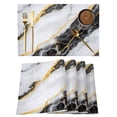 Black Marble Cotton Linen Placemats Set of 1, Abstract Retro Washable ...