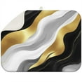 Black Marble Gold Line Pattern Dish Drying Mat for Kitchen 1 Pack ...