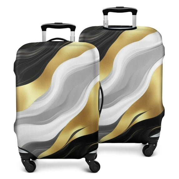 Black Marble Gold Line Pattern Luggage Cover Fashion Suitcase Cover ...