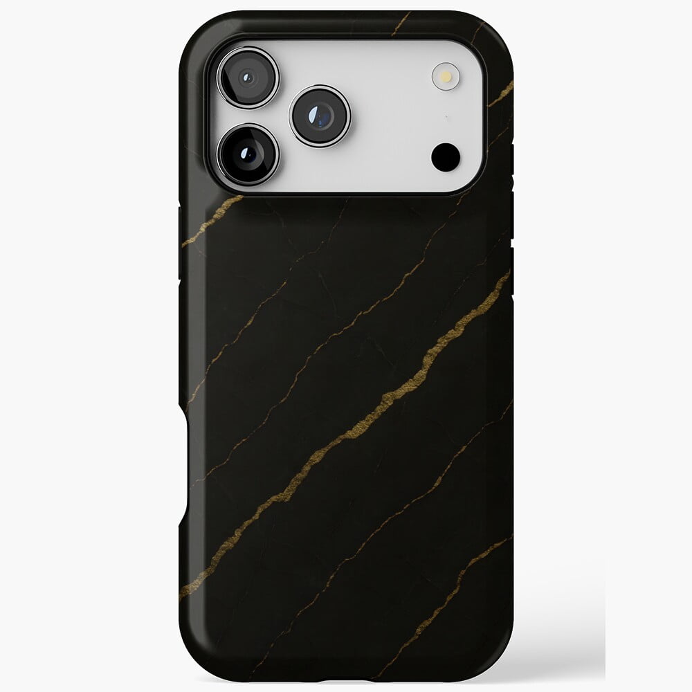 Black Marble Gold Veins Elegant for iPhone Case 11 through 17 Pro Max ...