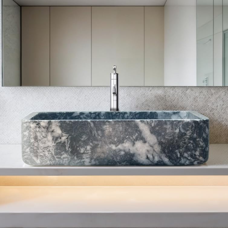 Black Marble Rectangular Vessel Sink - Walmart.com