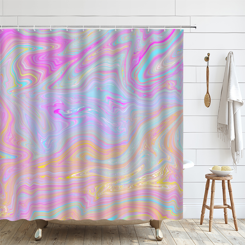 Black Marble Shower Curtain Abstract Modern Fabric Bath Curtains Luxury ...
