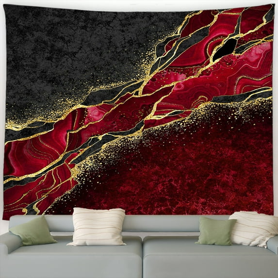 Black Marble Tapestry Grey Gold Line Texture Pattern Creative Design ...