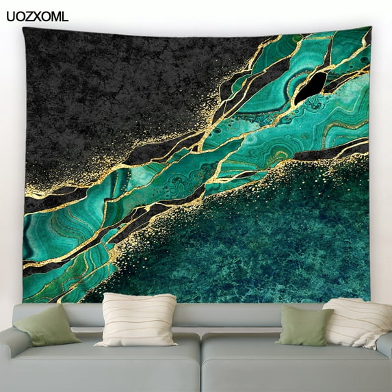 Black Marble Tapestry Grey Gold Line Texture Pattern Creative Design ...